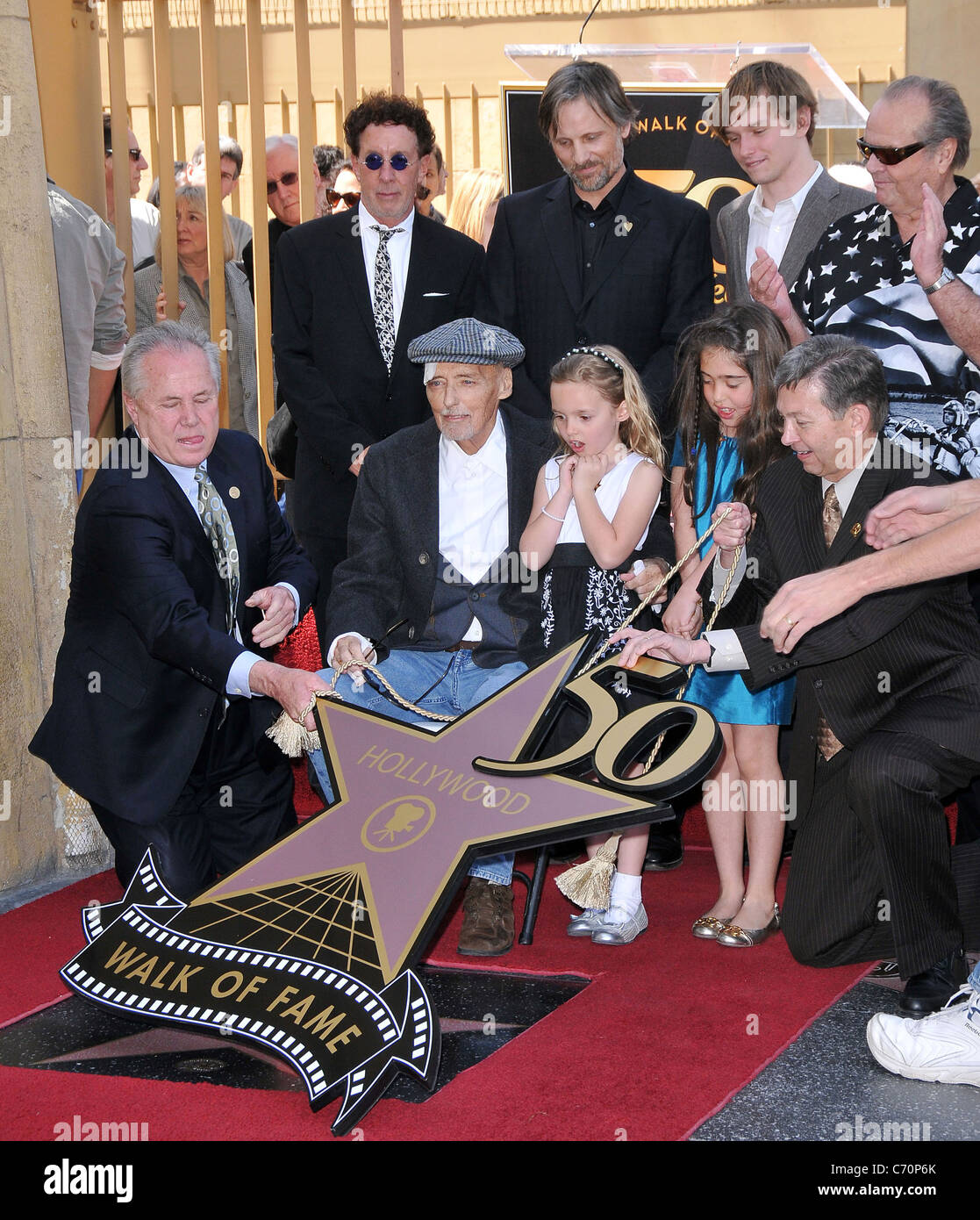 Dennis Hopper with his family and friends Dennis Hopper is honored with ...