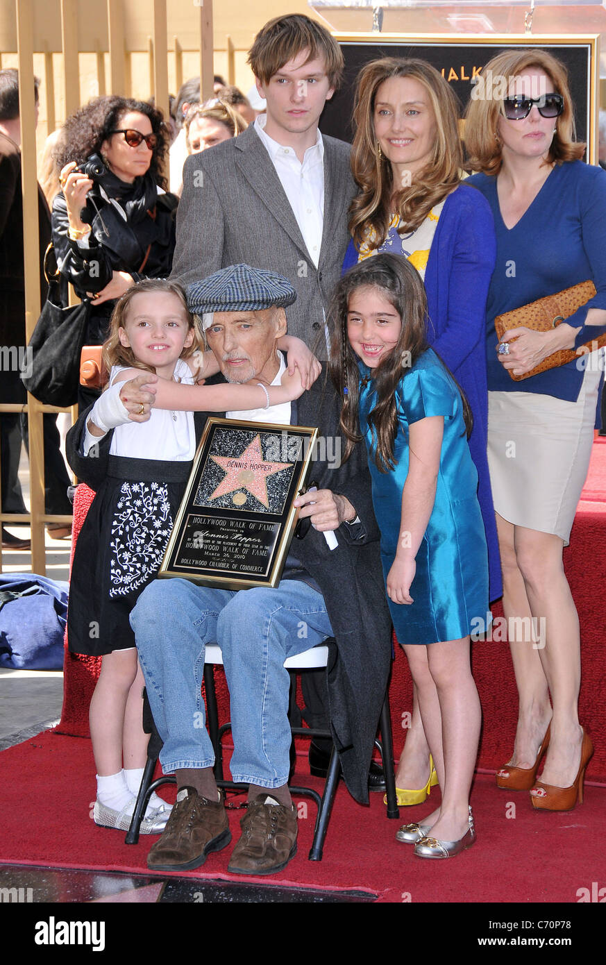 Dennis Hopper with his family Dennis Hopper is honored with the 2,403rd ...