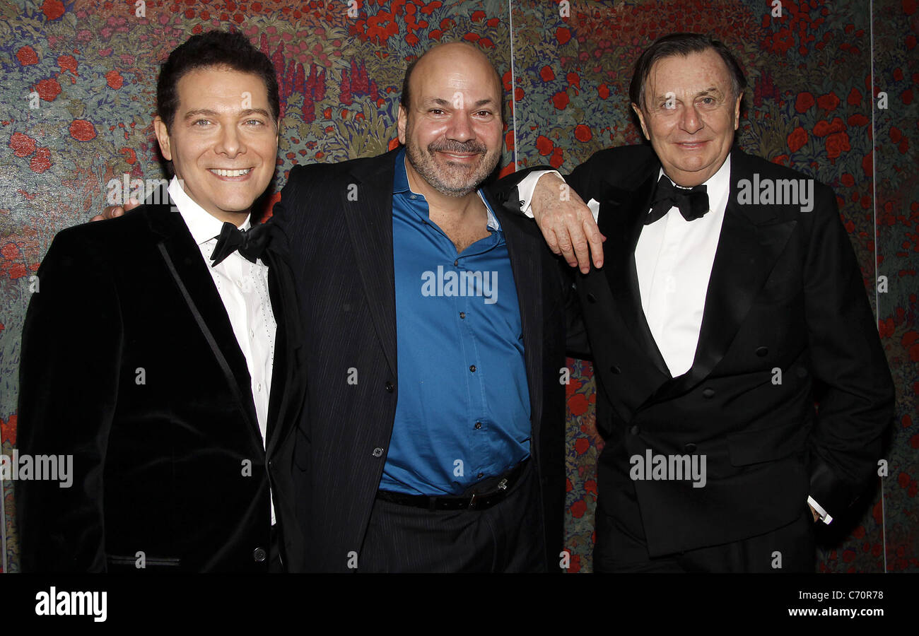 Michael Feinstein, Casey Nicholaw, and Barry Humphries aka Dame Edna ...