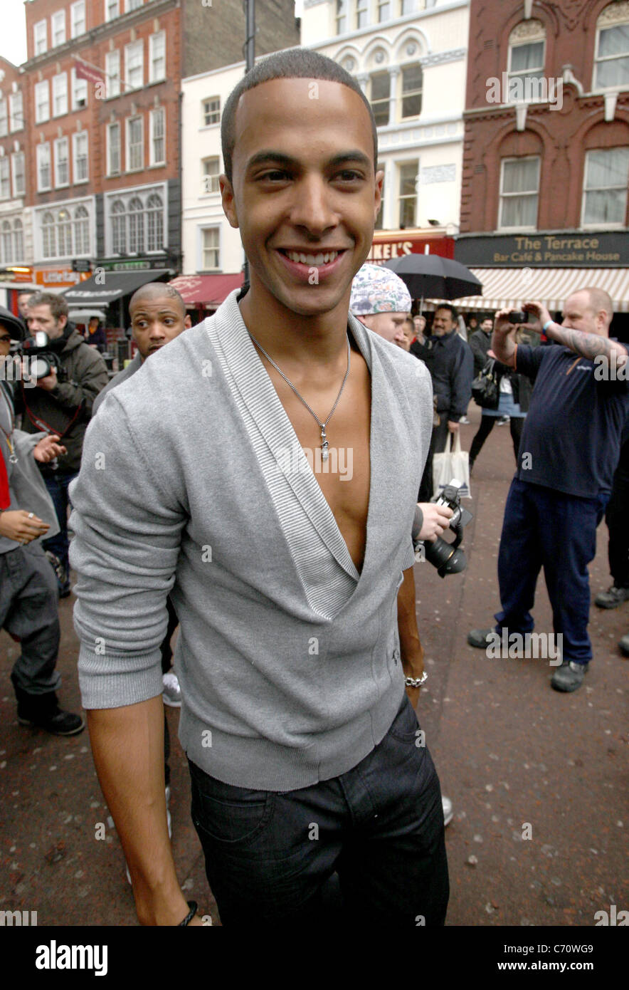 Marvin Humes of JLS leaving the Capital Radio studios London, England ...