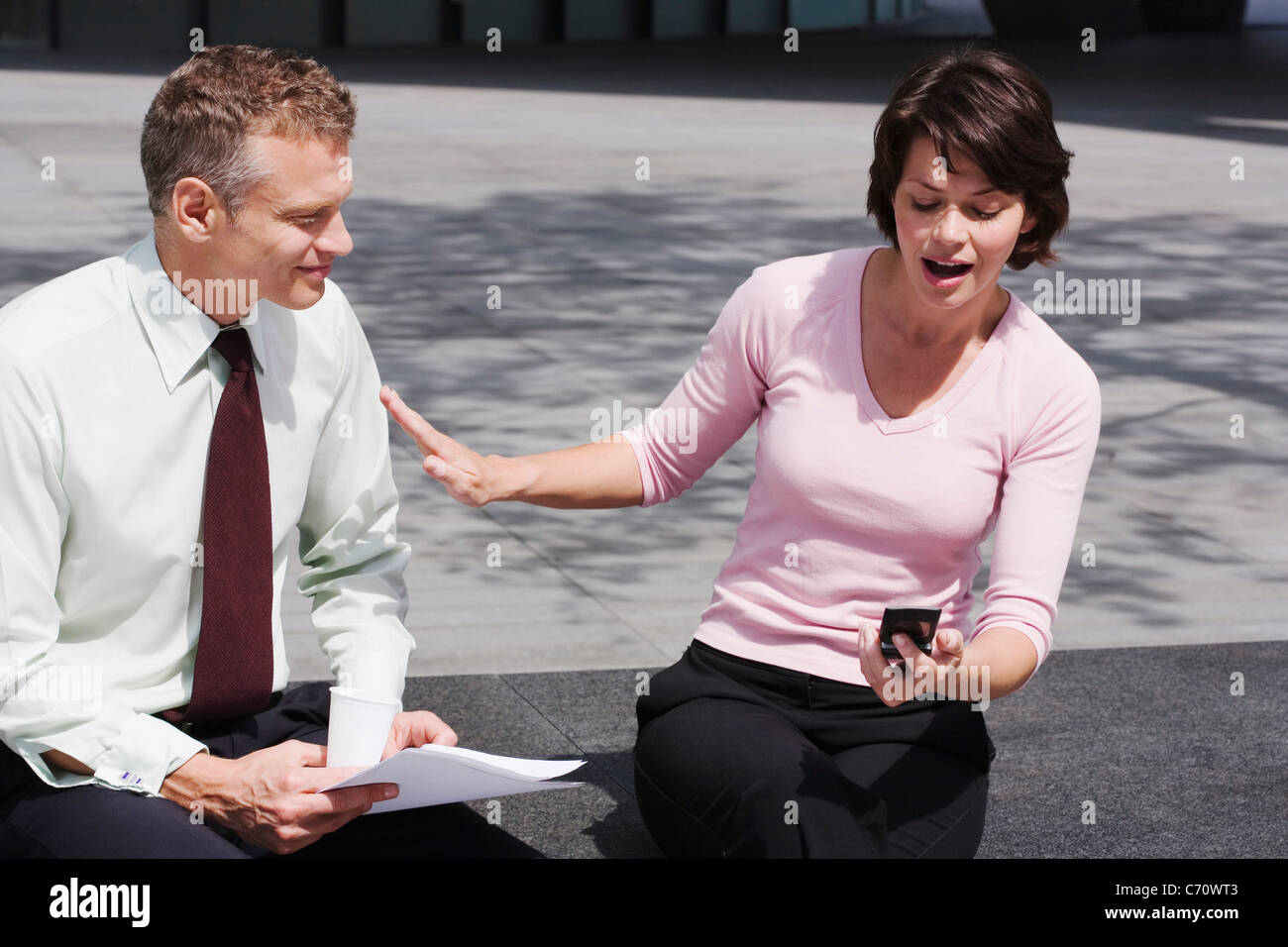 Business people working on steps Stock Photo - Alamy