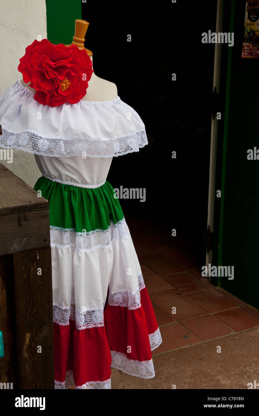 Colorful Spanish dress displayed in San Diego Old Town Stock Photo - Alamy