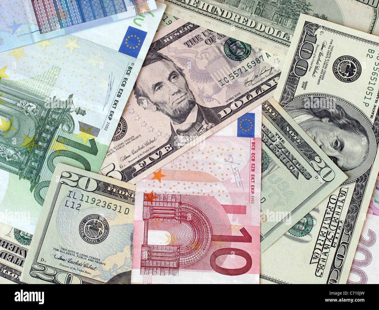cash background: dollars and euro Stock Photo - Alamy