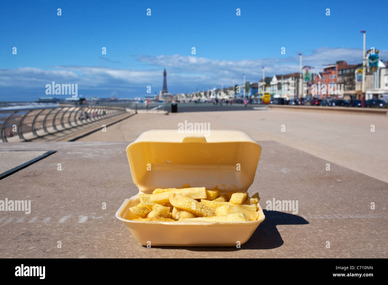 A tray of chips on the Promenade in Blackpool, England Stock Photo - Alamy