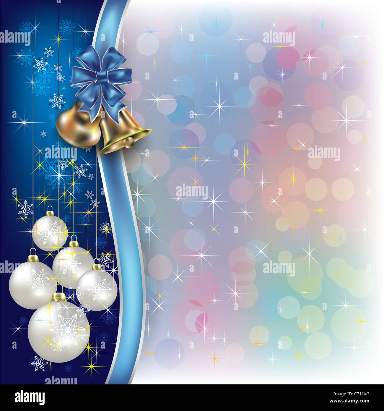 Abstract Christmas background with decorations and bells Stock Photo ...