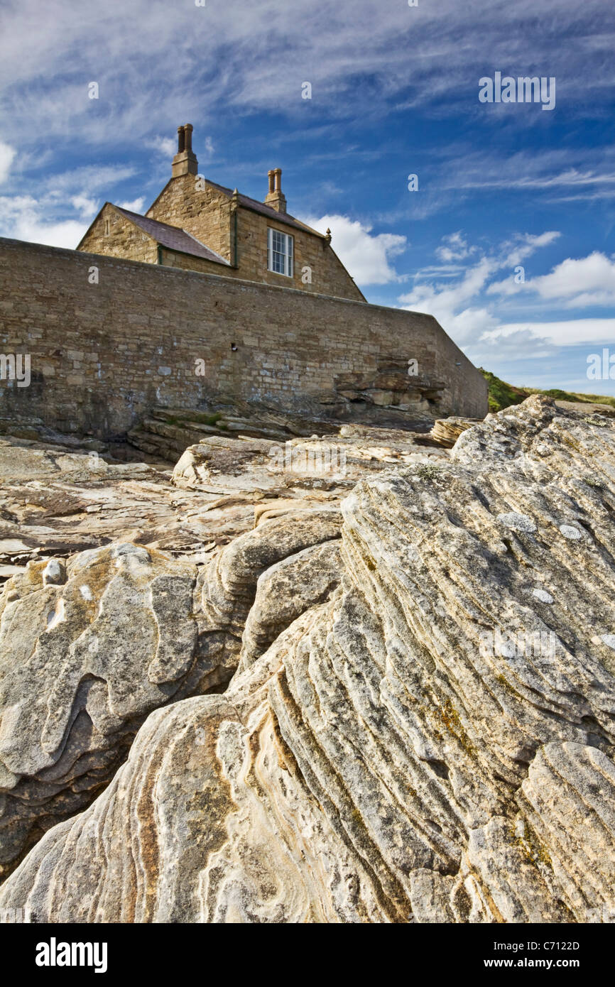 Howick Bathing House on the Northumberland coast near the village of ...