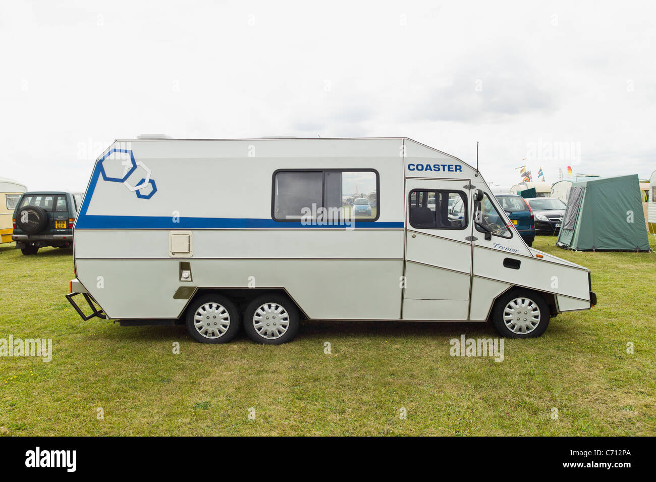 Six wheeled Coaster Tremor motor caravan at a show Stock Photo - Alamy