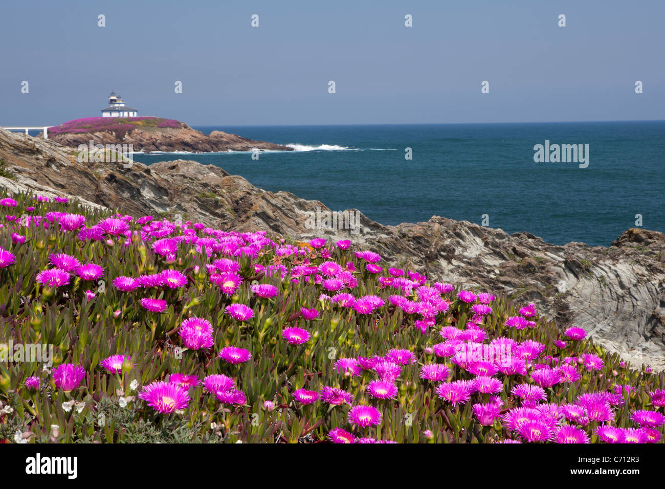 Lighthouse of Illa Pancha, Ribadeo, Lugo, Galicia, Spain Stock Photo ...