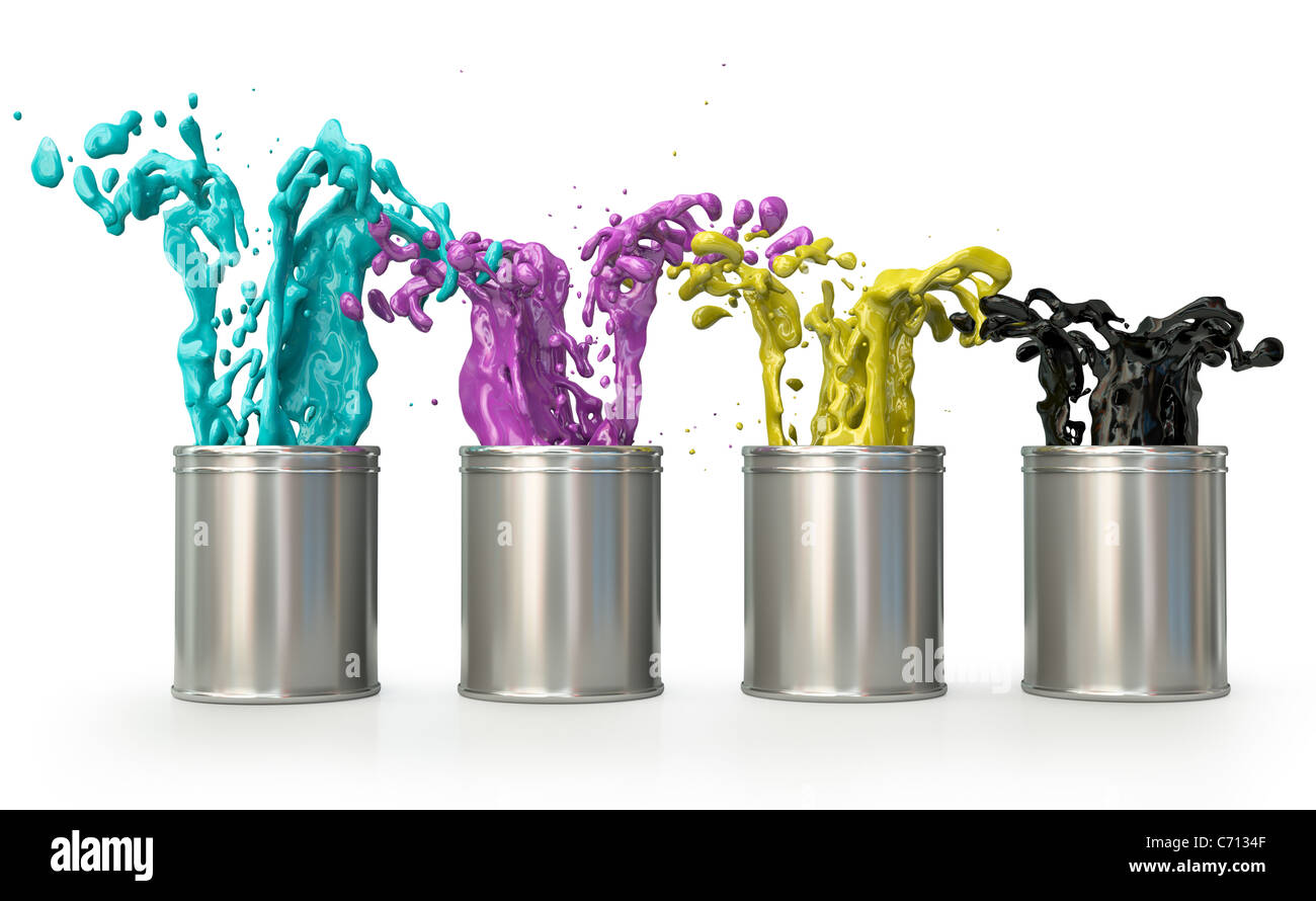 Cmyk containers of paint hi-res stock photography and images - Alamy