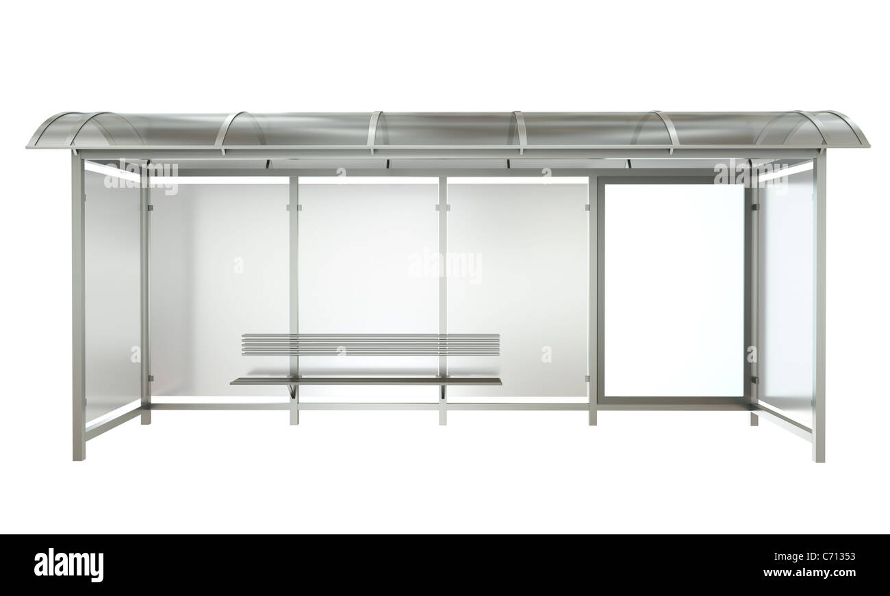 Bus stop sign and bench Cut Out Stock Images & Pictures - Alamy