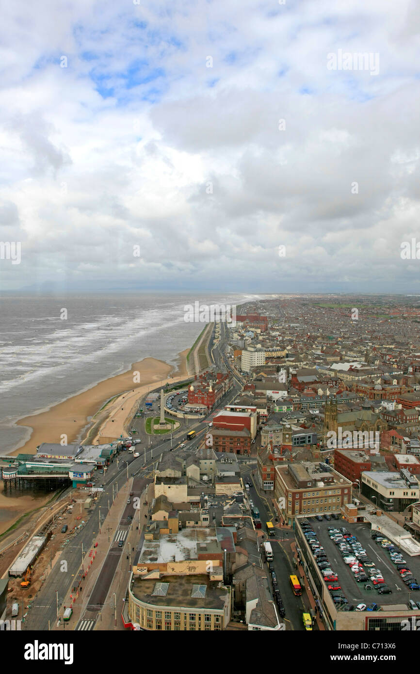 Birds eye View of Blackpool from the top of the Tower looking ...