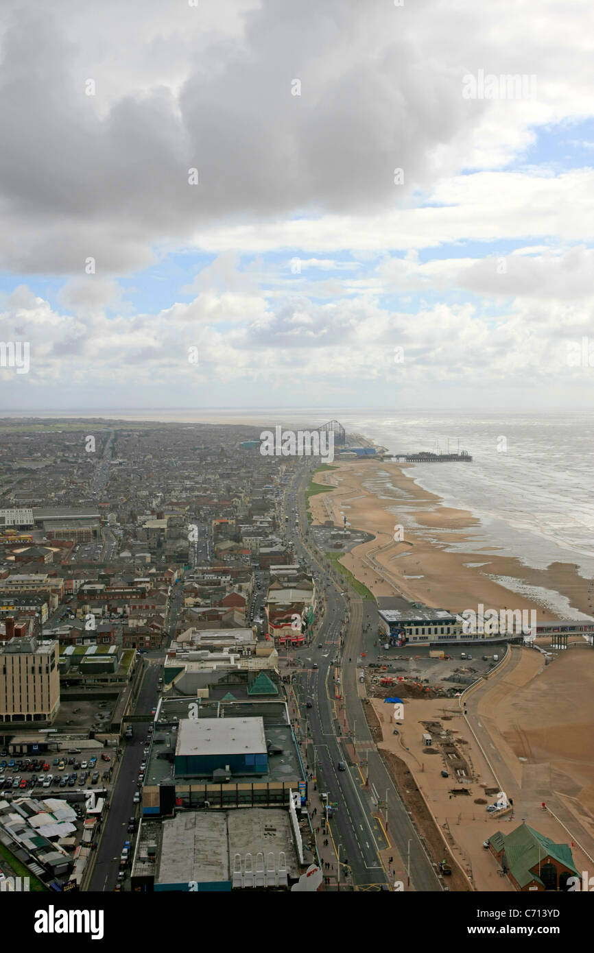 Birds eye View of Blackpool from the top of the Tower Looking ...