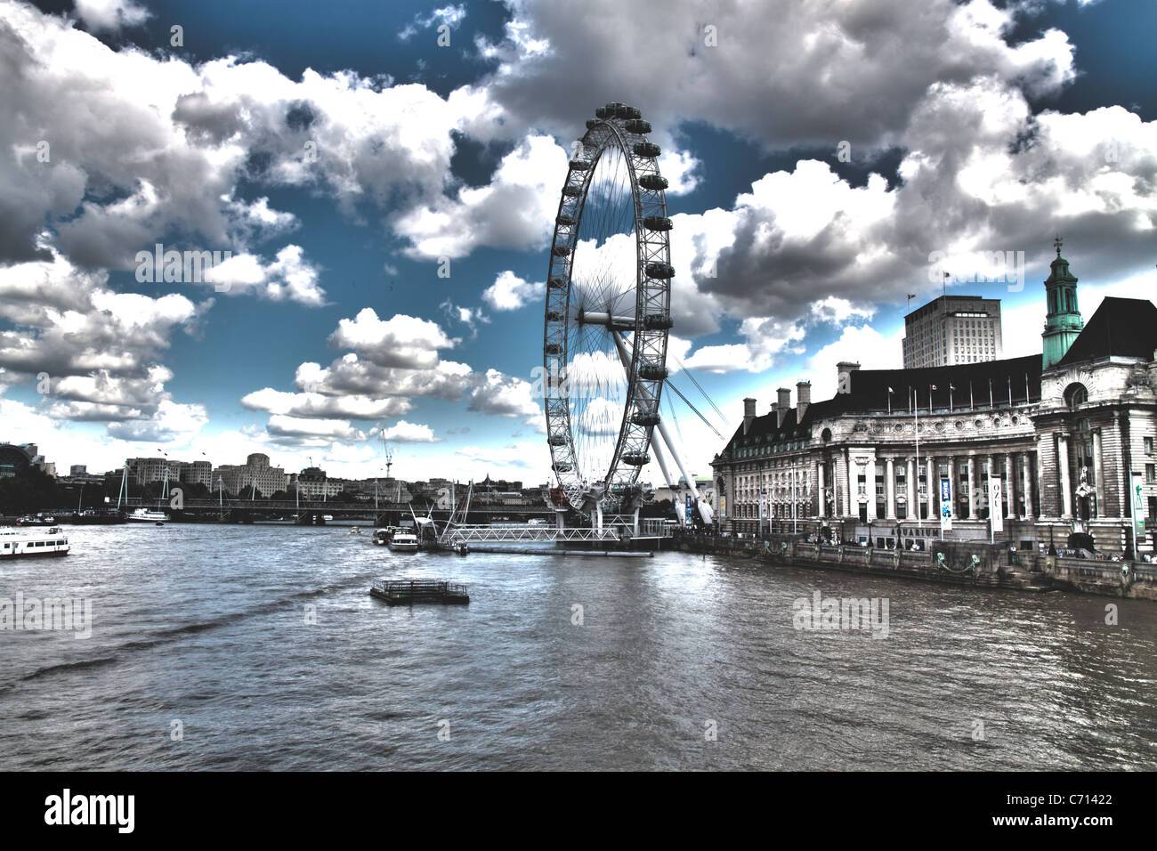 A three photo HDR image of the London Eye Stock Photo - Alamy