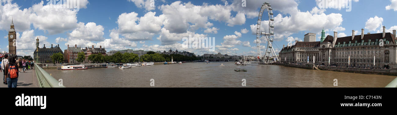 A panoramic of London including the London Eye Stock Photo - Alamy