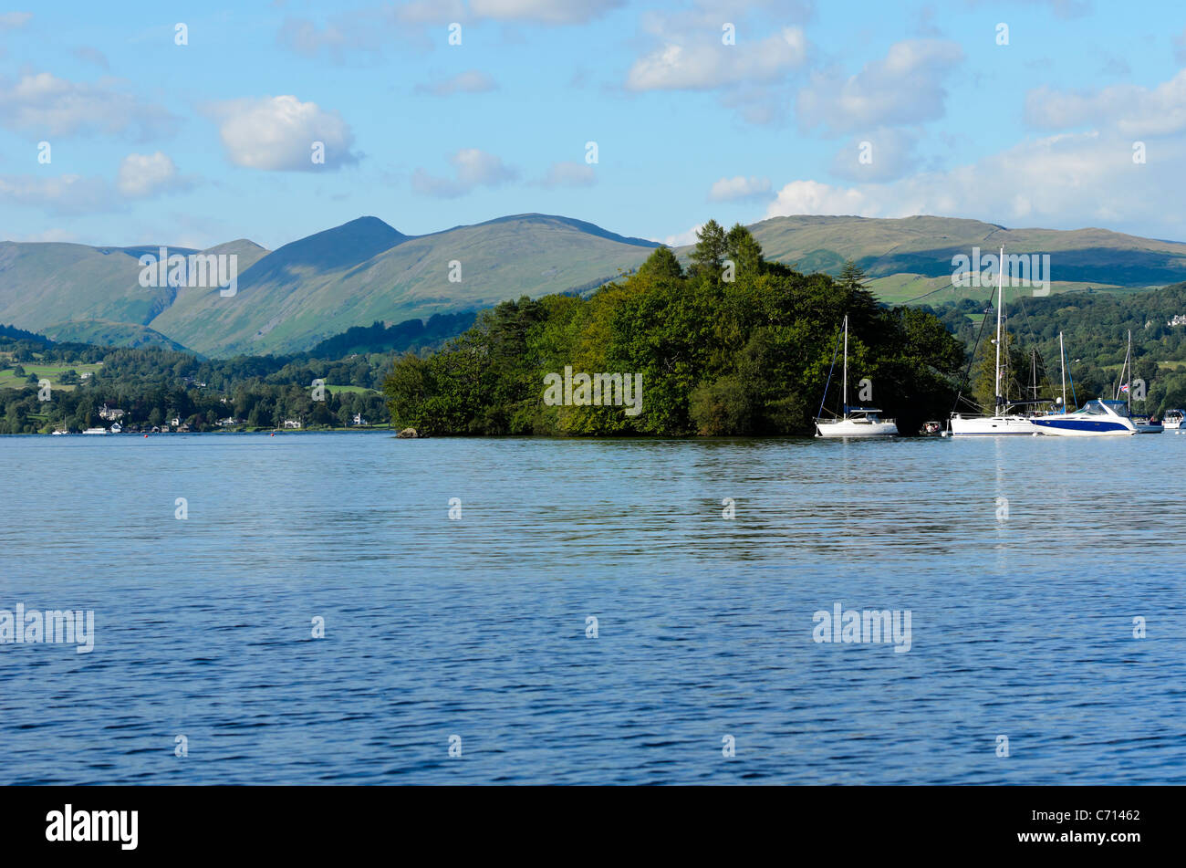 View of Lake Windermere and mountains from kayak Lake District National ...