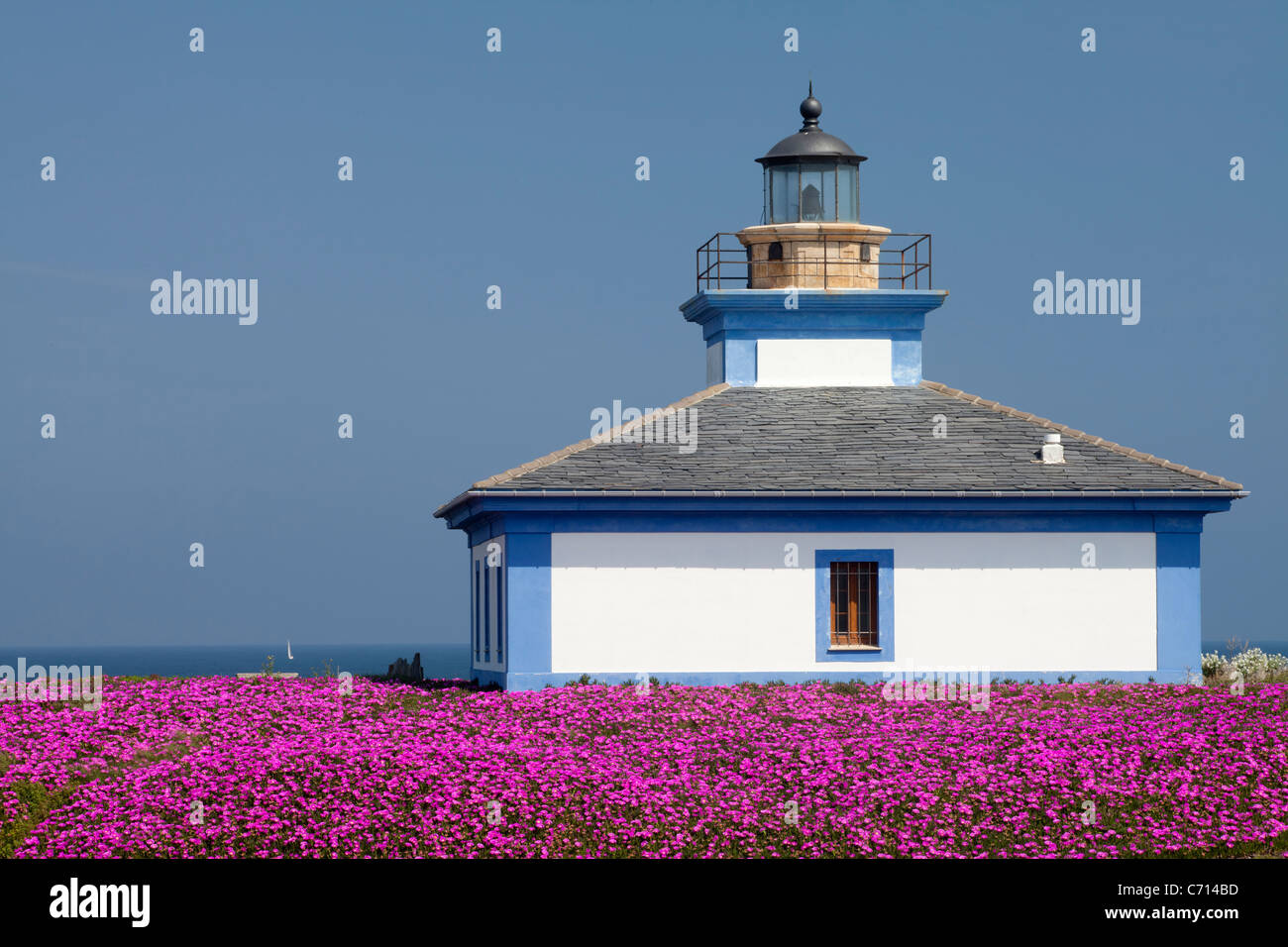 Lighthouse of Illa Pancha, Ribadeo, Lugo, Galicia, Spain Stock Photo ...