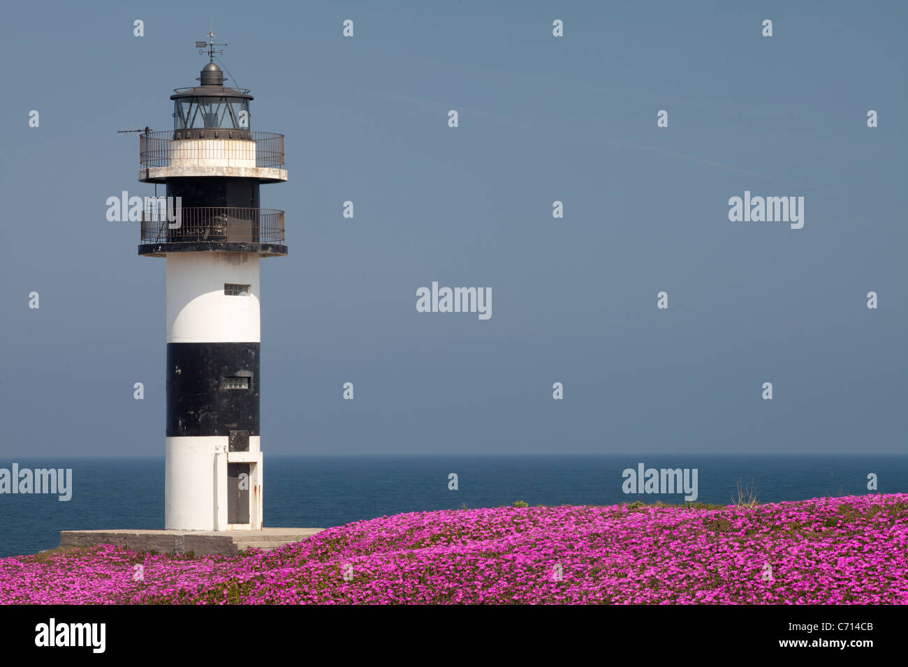 Lighthouse of Illa Pancha, Ribadeo, Lugo, Galicia, Spain Stock Photo ...