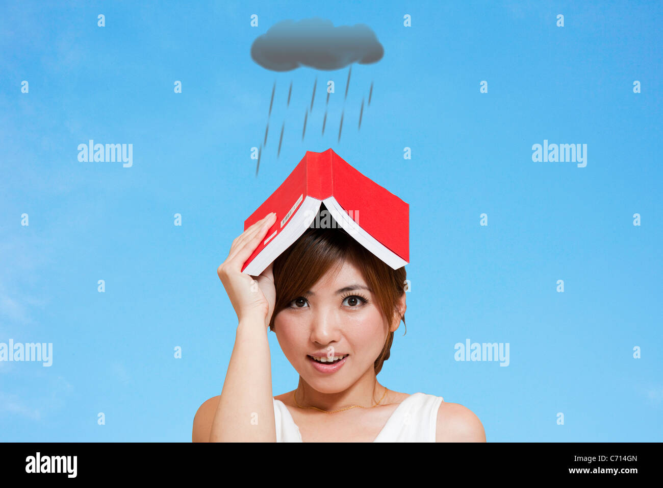 Synthetic background casual woman Stock Photo - Alamy