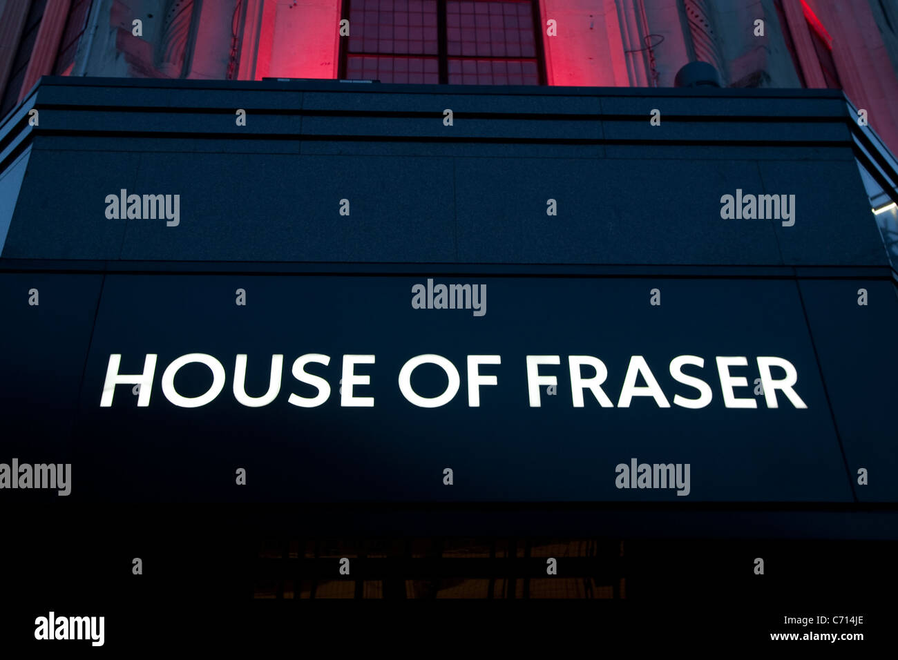 House of Fraser Logo on a Store Front in Oxford Street, West End ...