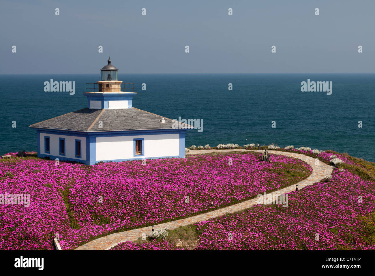 Lighthouse of Illa Pancha, Ribadeo, Lugo, Galicia, Spain Stock Photo ...