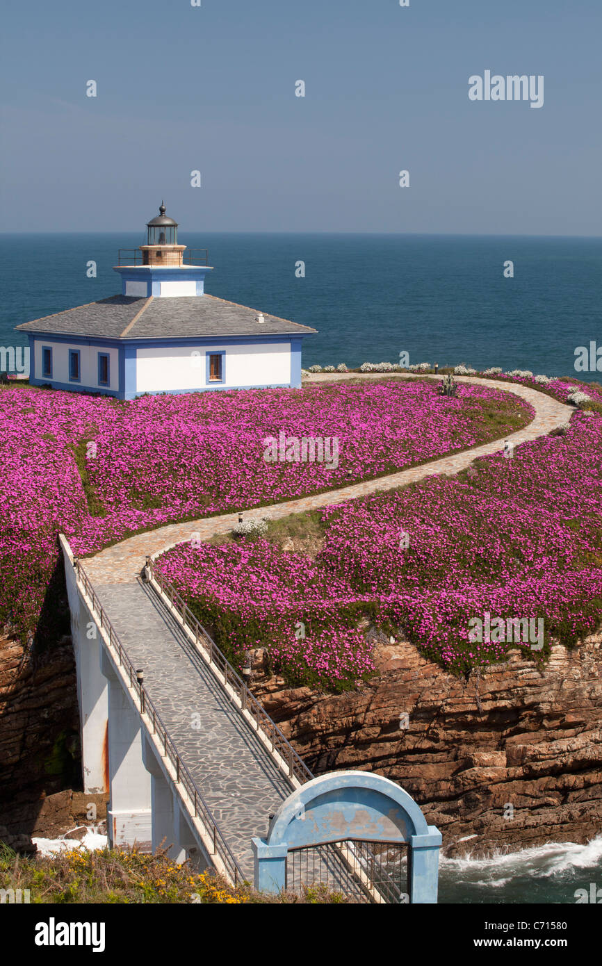 Lighthouse of Illa Pancha, Ribadeo, Lugo, Galicia, Spain Stock Photo ...