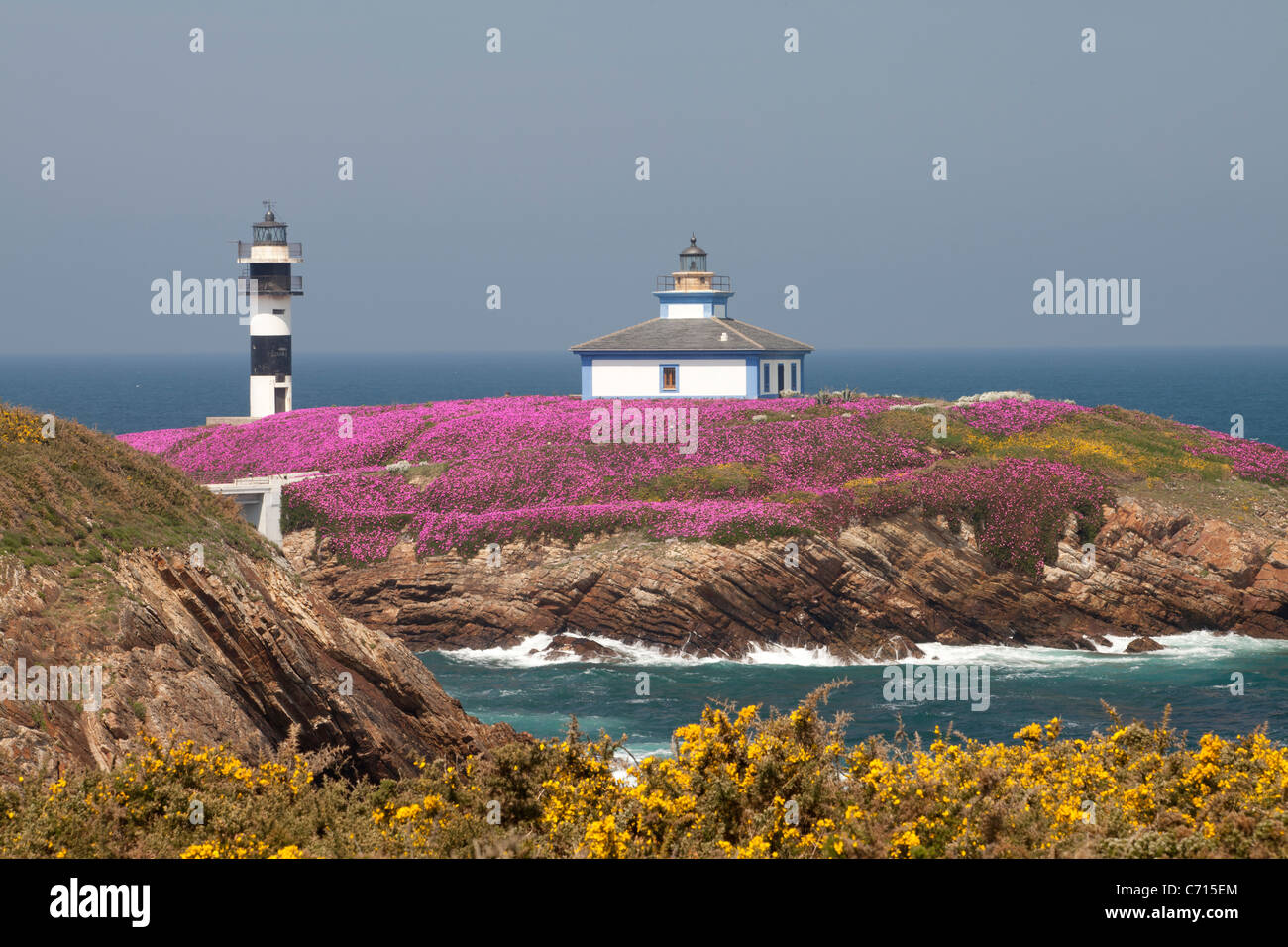 Lighthouse of Illa Pancha, Ribadeo, Lugo, Galicia, Spain Stock Photo ...