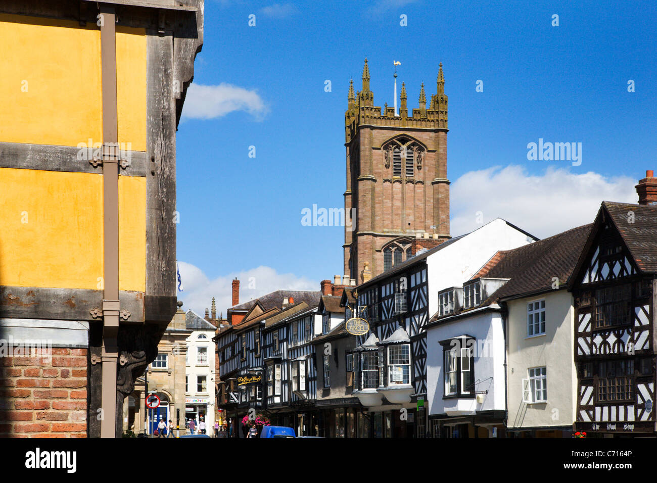 Broad Street and St Laurences Ludlow Shropshire England Stock Photo - Alamy