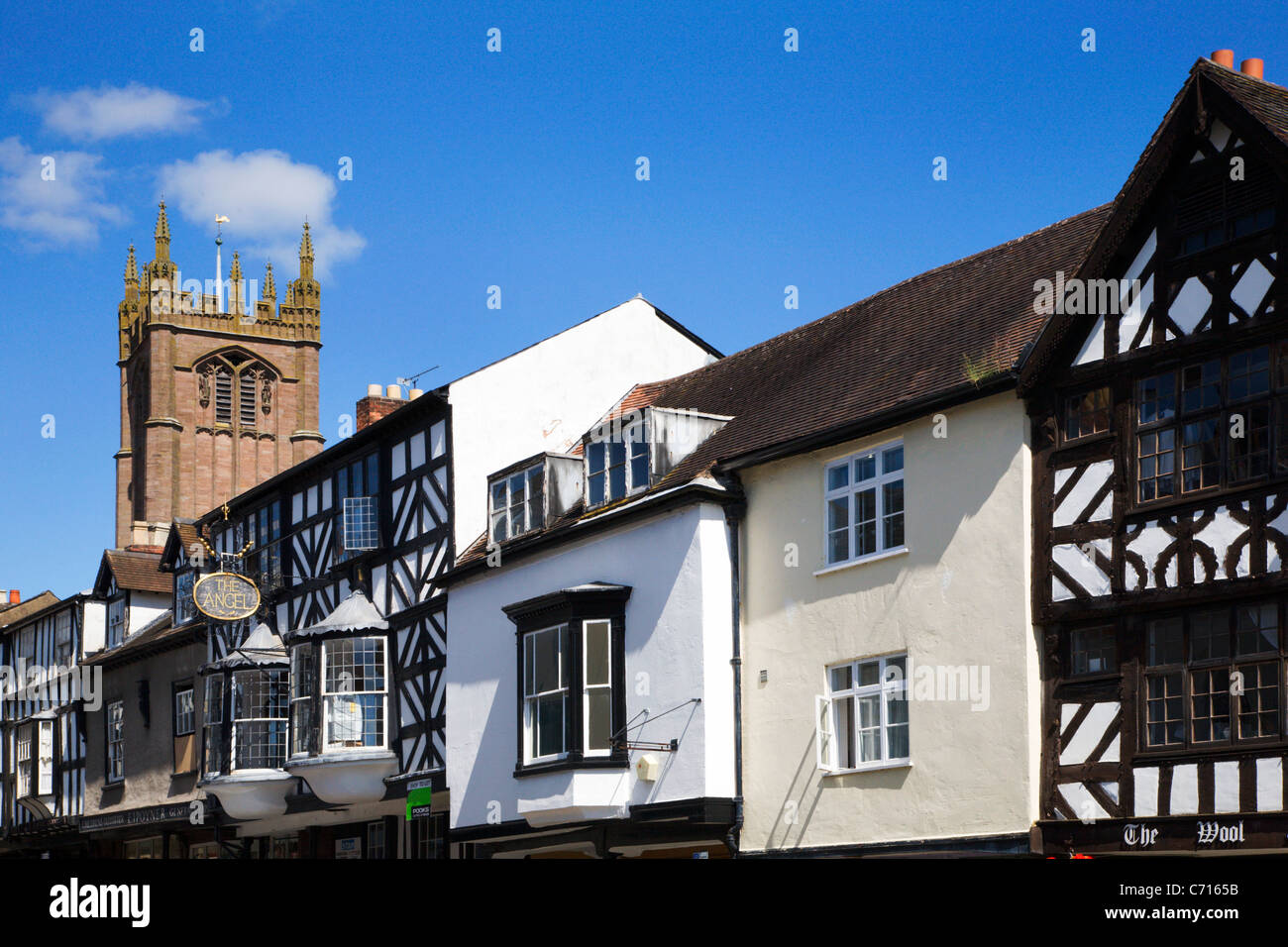 Broad Street and St Laurences Ludlow Shropshire England Stock Photo - Alamy