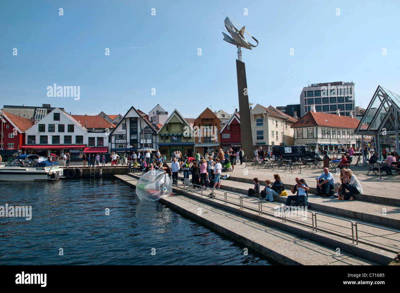 The city of Stavanger during a summer holiday day, Norway Stock Photo ...