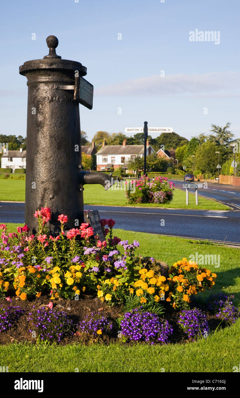 Floral display in village of Wrea Green near Lytham, Lancashire Stock ...