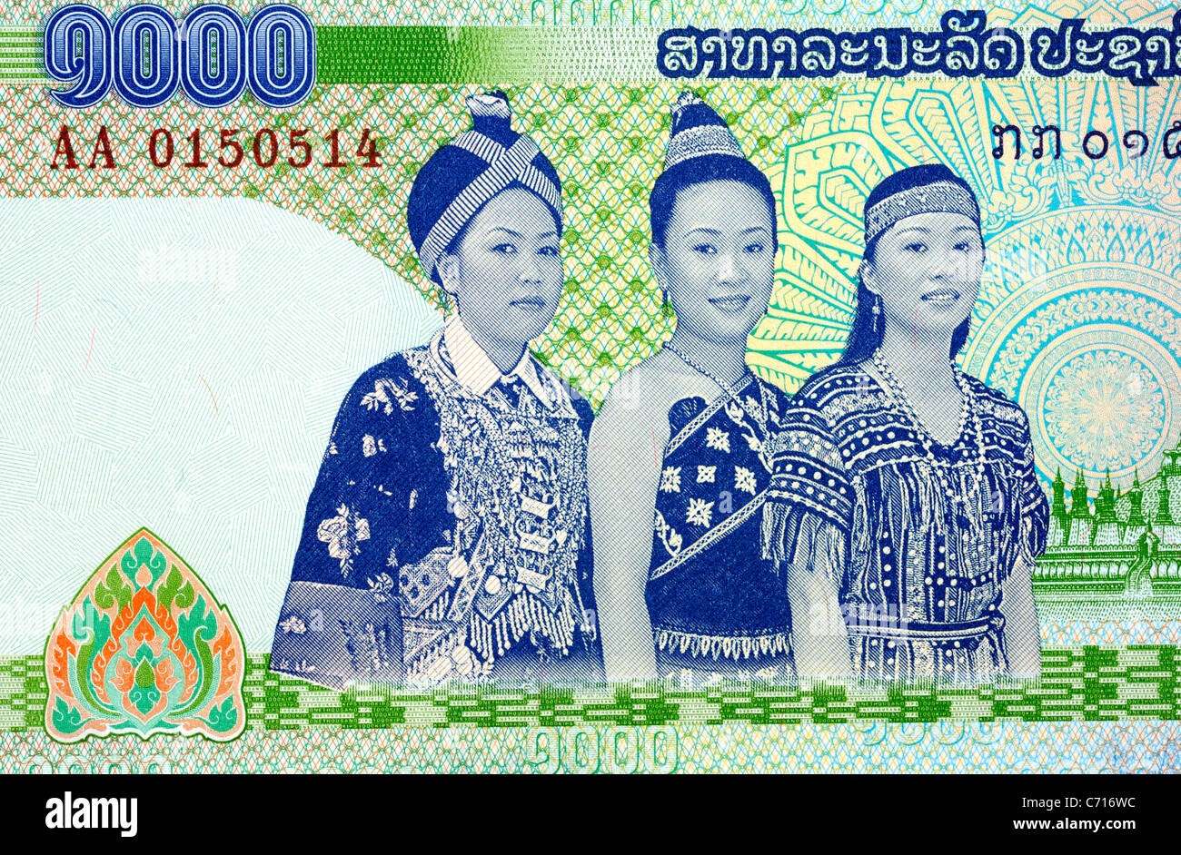 Laos 1000 One Thousand New Kip Bank Note Stock Photo - Alamy