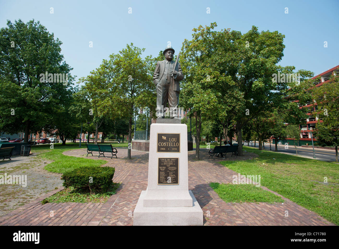 The Lou Costello statue in Paterson, NJ, in Lou Costello Park Stock ...