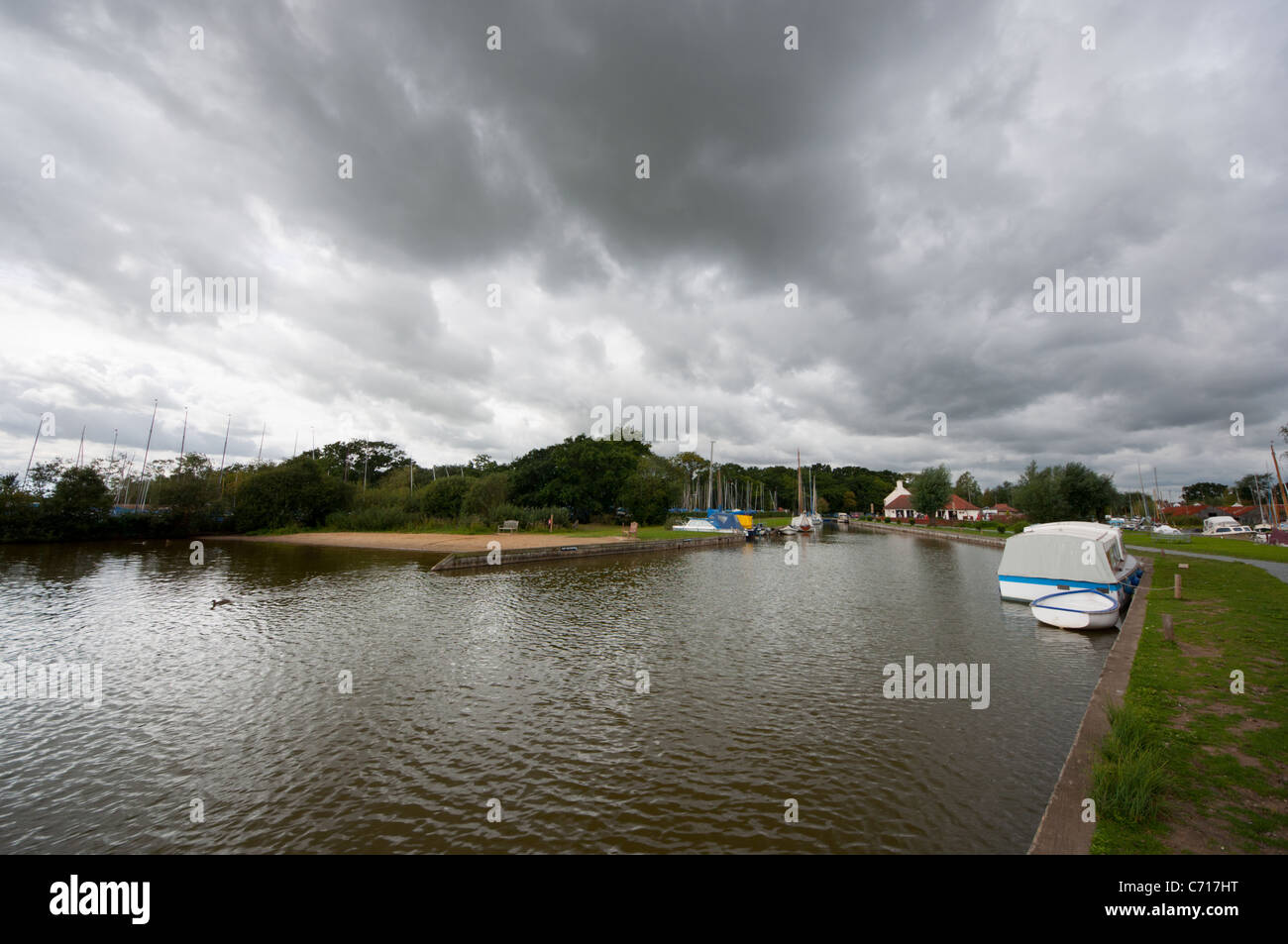 the Staithe Hickling Broad Norfolk dark sky Stock Photo - Alamy