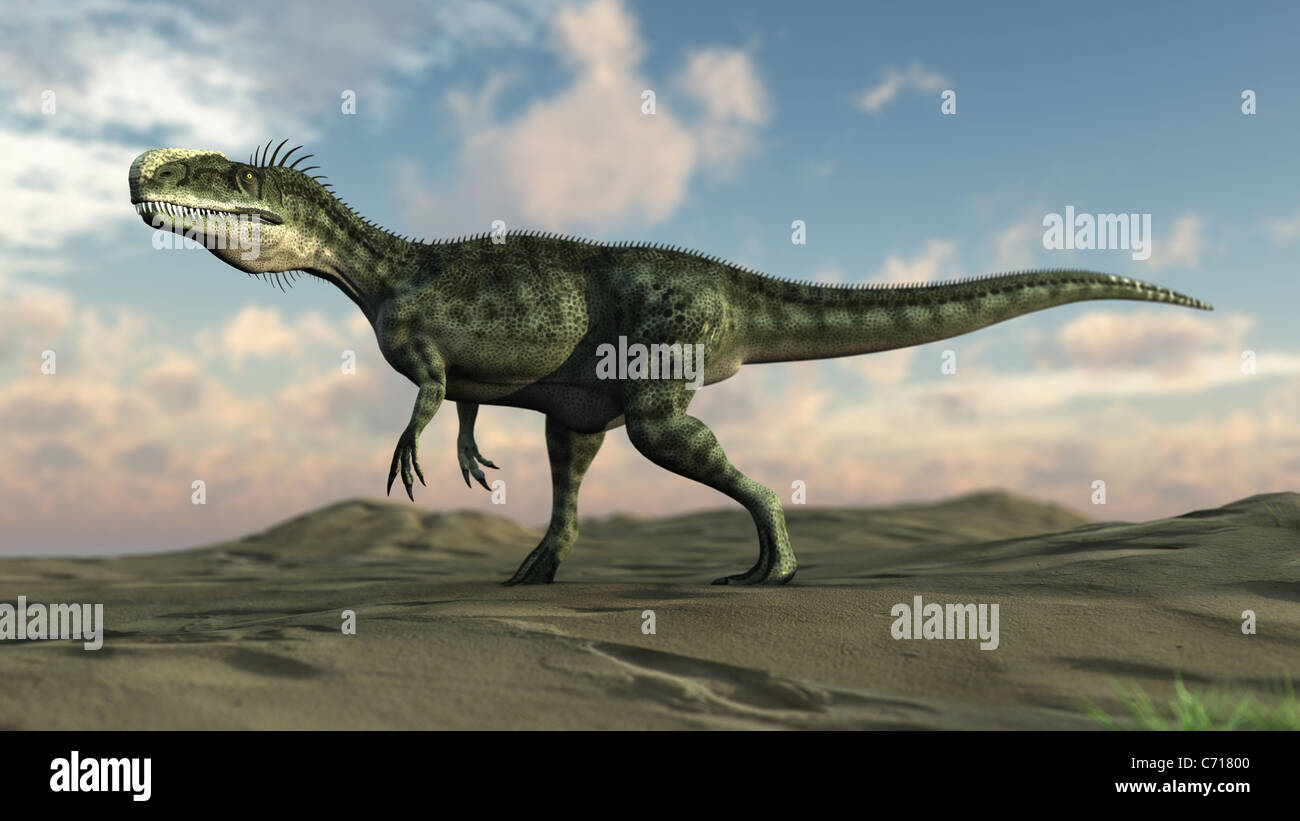 monolophosaurus in desert Stock Photo - Alamy