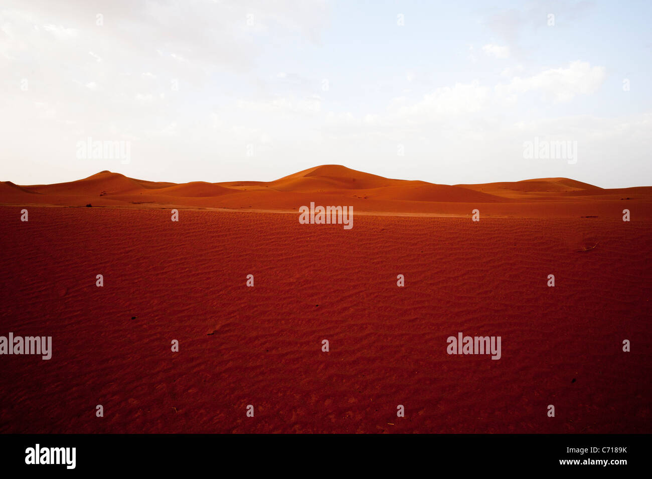 The Saharan sand dunes of Erg Chigaga in southern Morocco Stock Photo ...