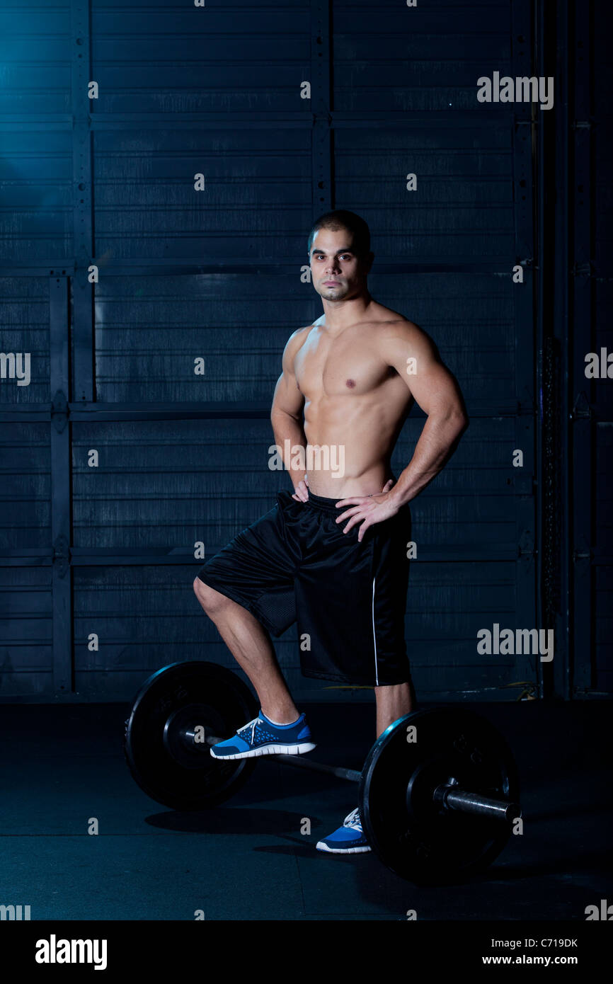fit man doing training exercises Stock Photo - Alamy