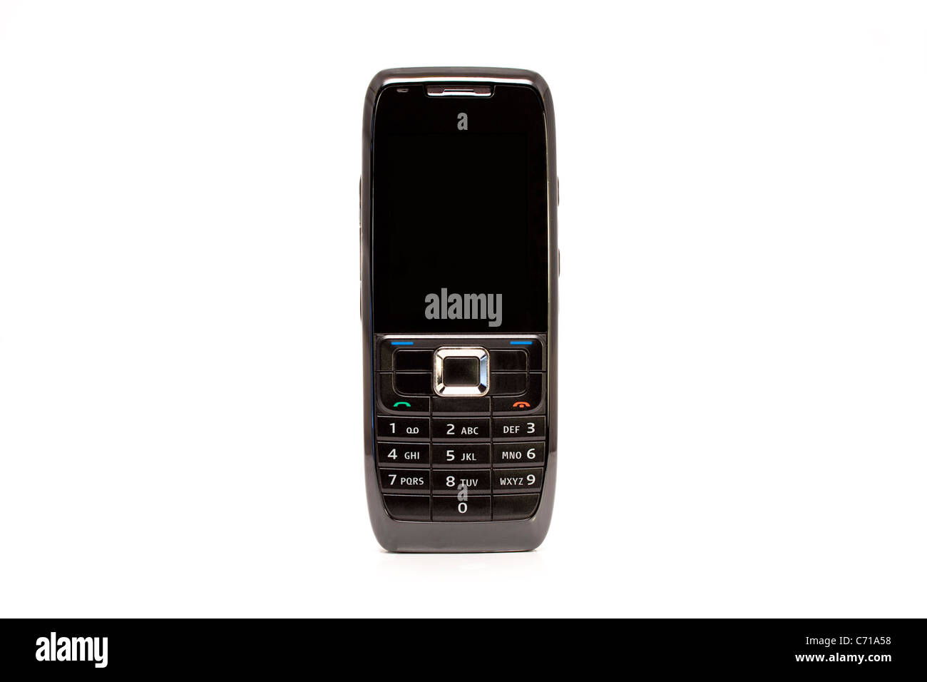 Mobile Phone Black Isolated on White Background Stock Photo - Alamy