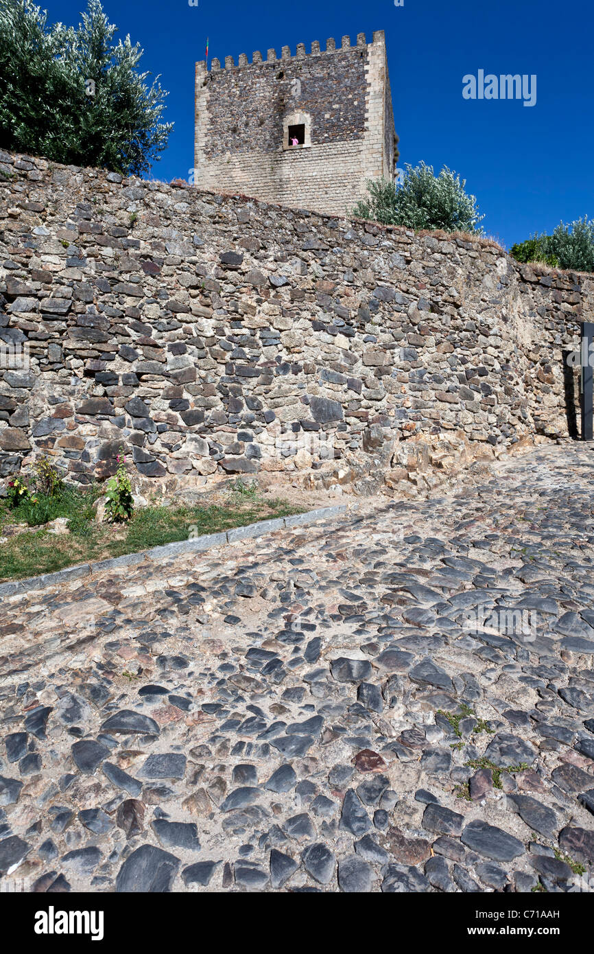 Watchtower of the medieval Castelo de Vide Castle. Castelo de Vide ...