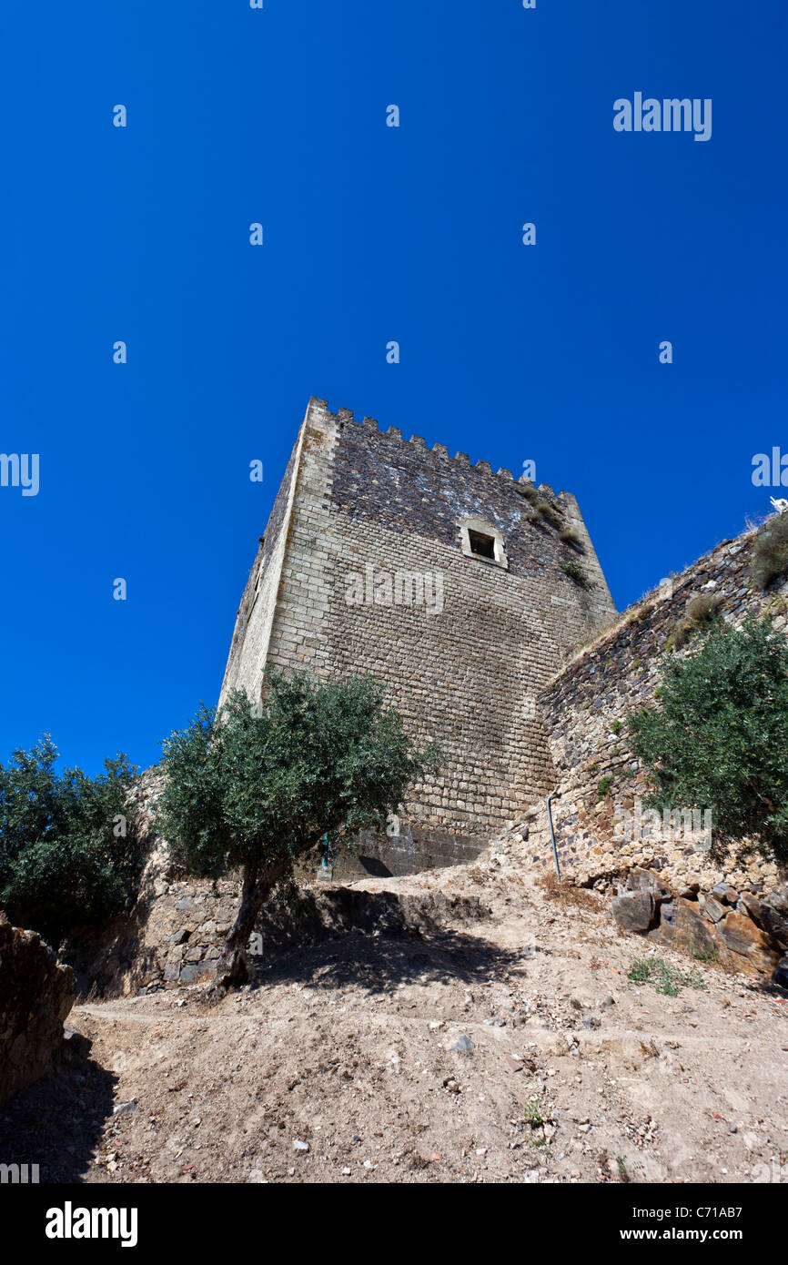 Watchtower of the medieval Castelo de Vide Castle. Castelo de Vide ...
