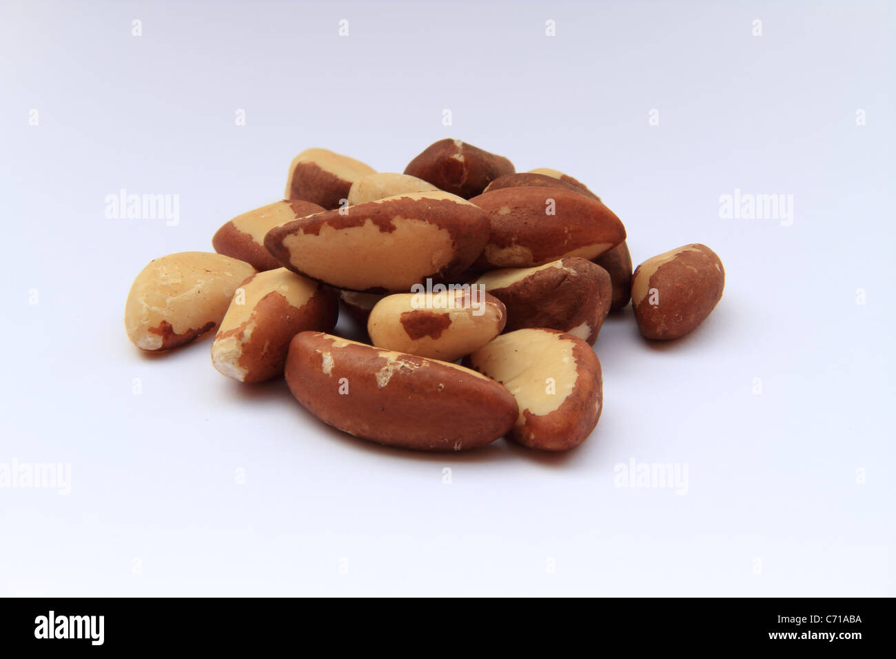 handful of delicious brazil nuts on white background Stock Photo - Alamy