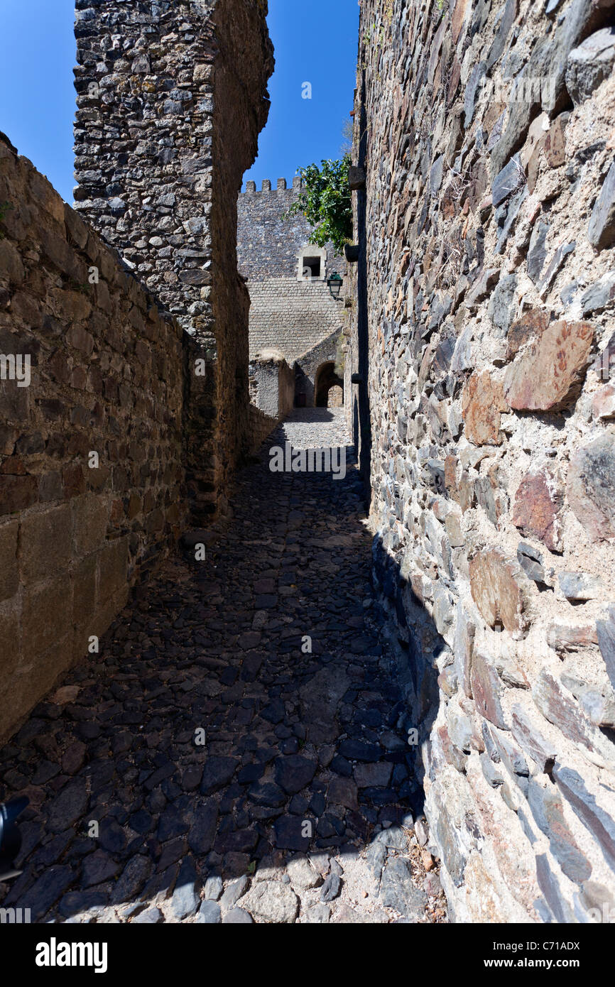 Access ramp to the watchtower of the medieval Castle of Castelo de Vide ...