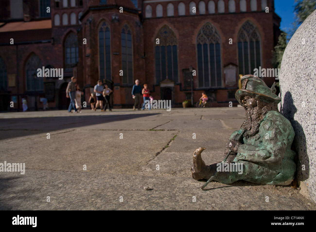Sculpture of Dwarf in The Old Town, Wroclaw, Poland. Dozen of such ...