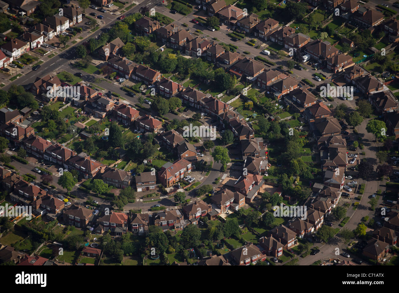 Aerial view of housing estate Stock Photo - Alamy