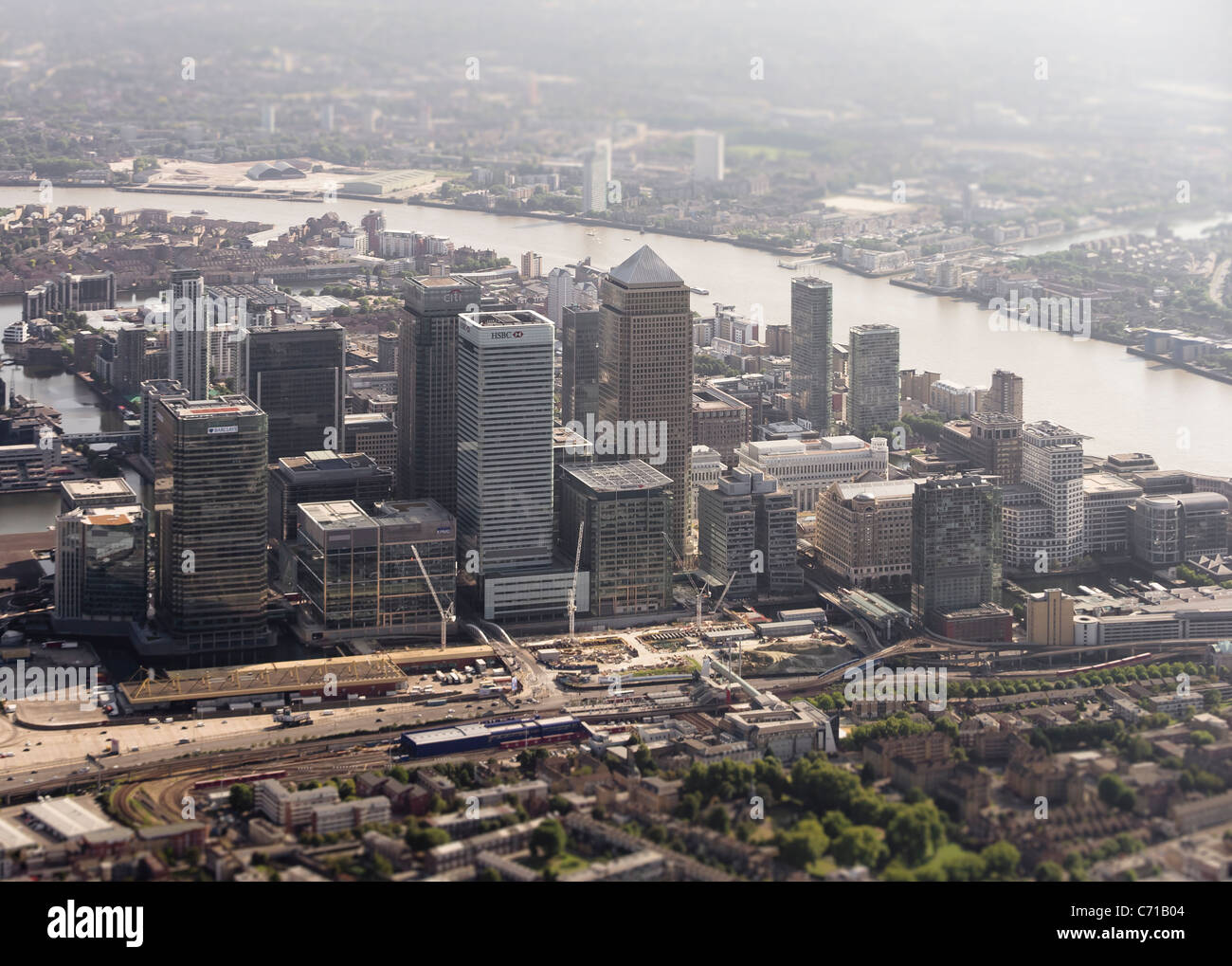 Aerial view of london docklands hi-res stock photography and images - Alamy