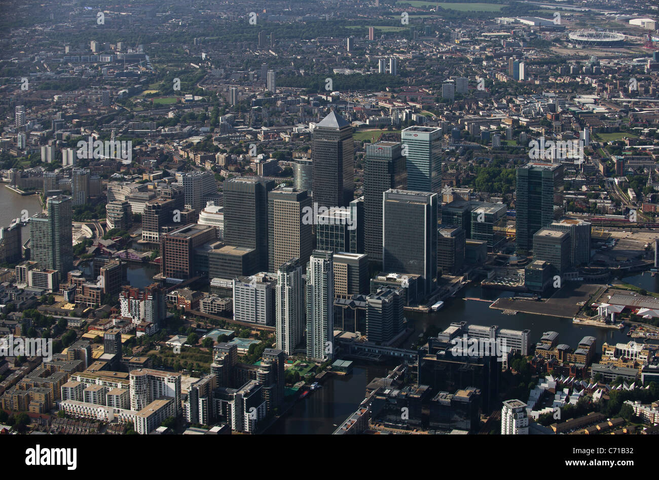 Aerial view of London Docklands Stock Photo - Alamy