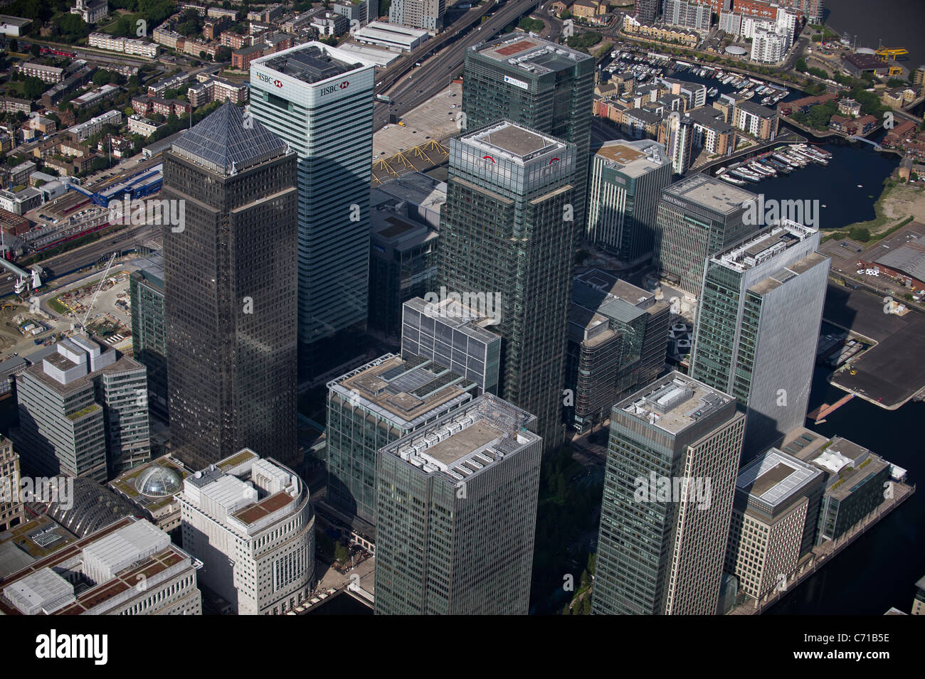 Aerial view of London Docklands Stock Photo - Alamy