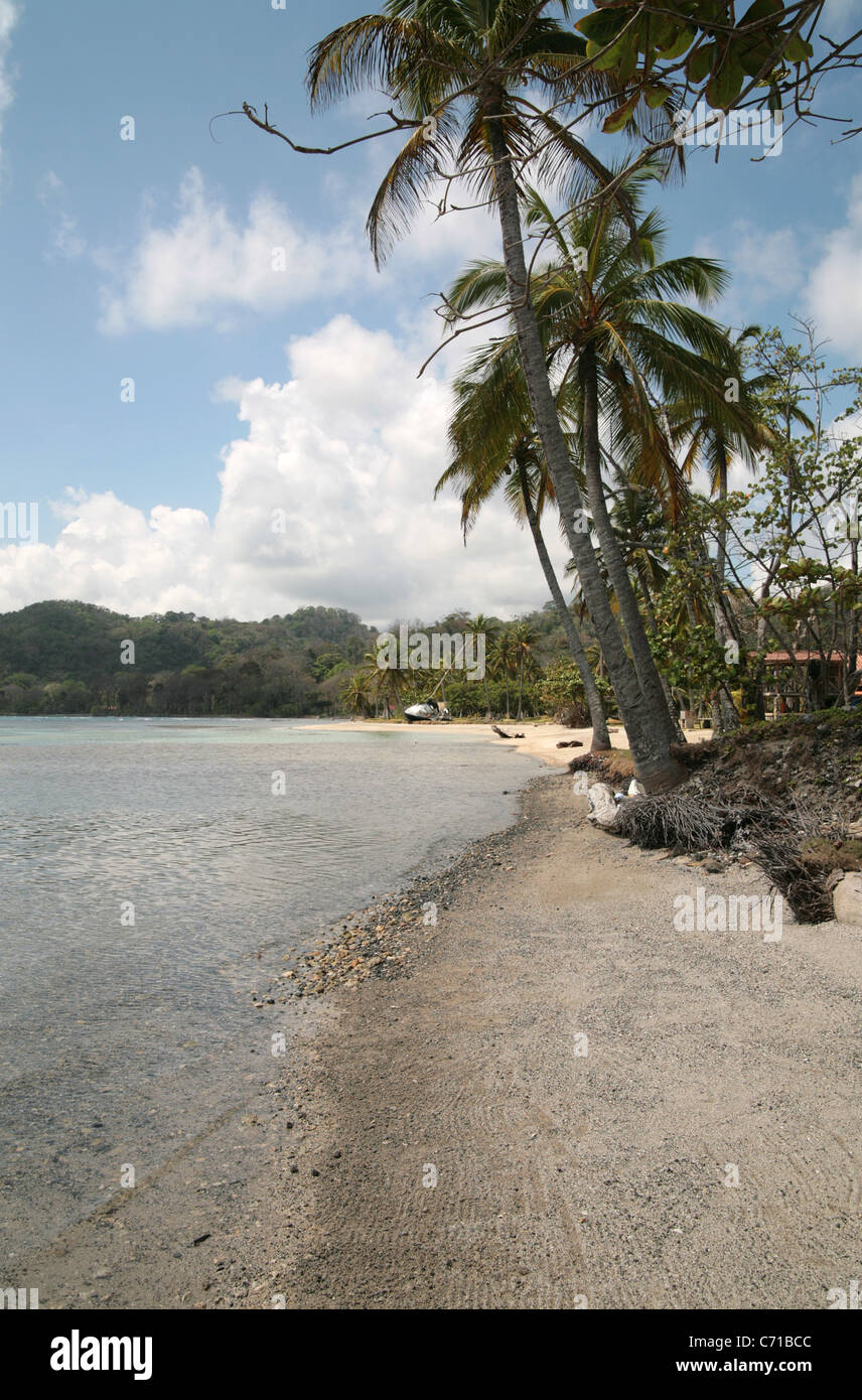 Sunny tropical beach at the Costa Arriba of Colon, Panama, in the ...