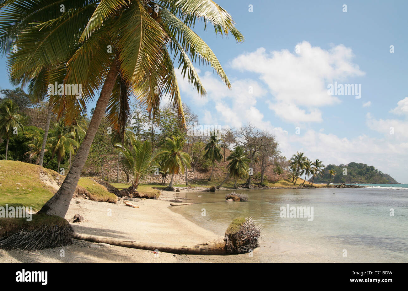 Sunny tropical beach at the Costa Arriba of Colon, Panama, in the ...