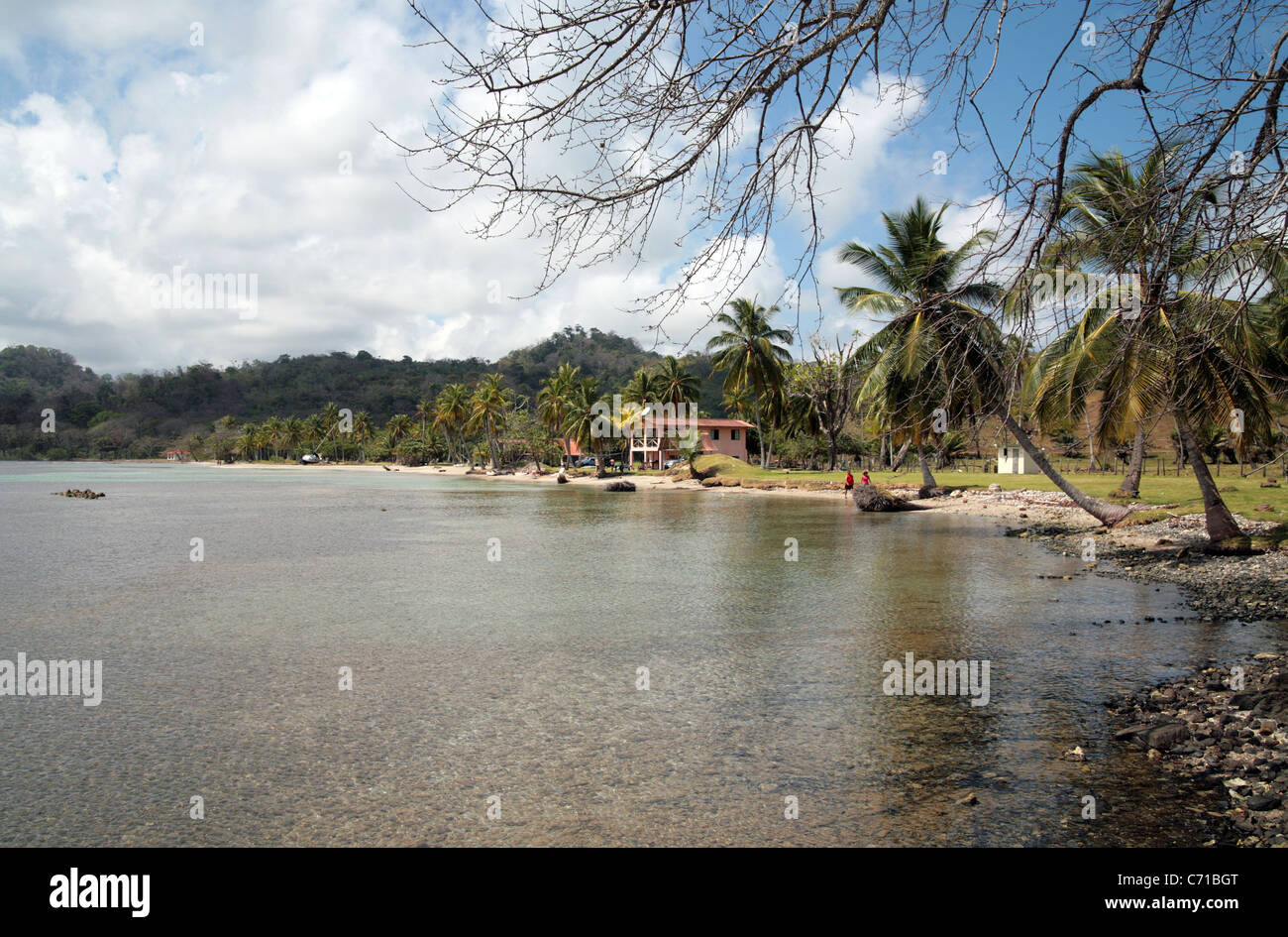 Sunny tropical beach at the Costa Arriba of Colon, Panama, in the ...