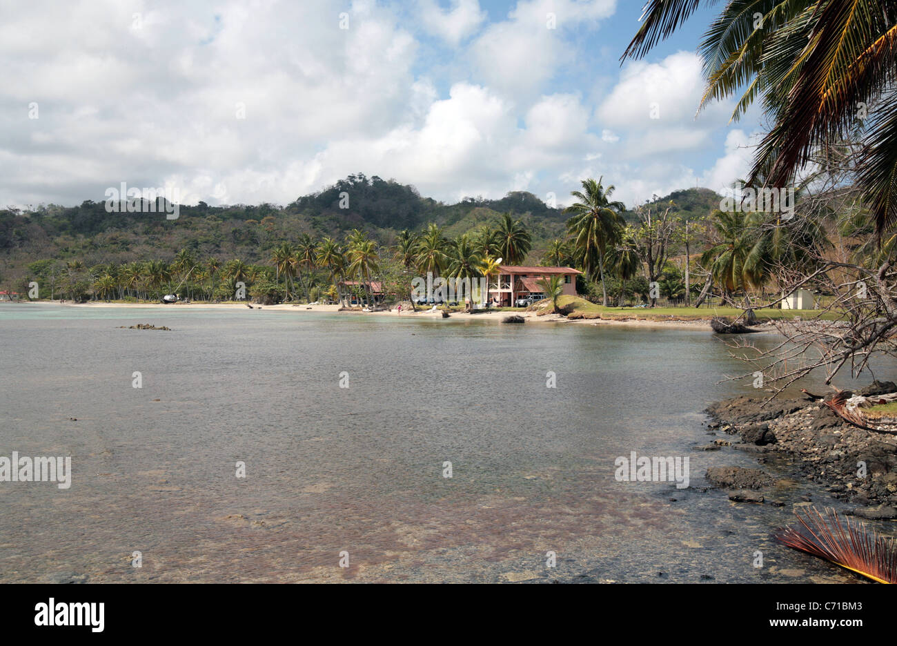 Sunny tropical beach at the Costa Arriba of Colon, Panama, in the ...